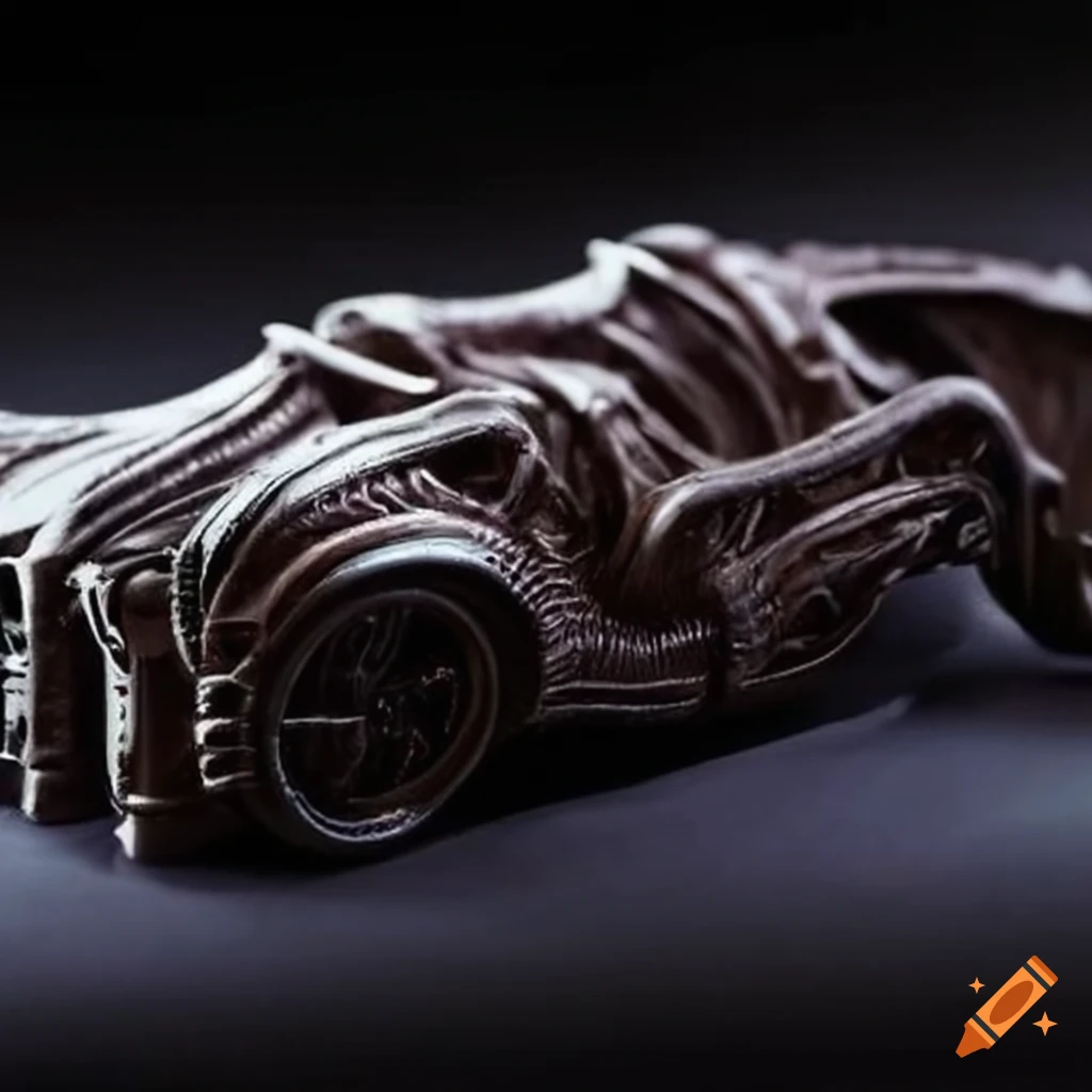 Giger-inspired hot wheels car design on Craiyon