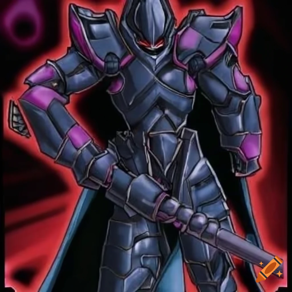 Yugioh card art of a ninja in heavy armor