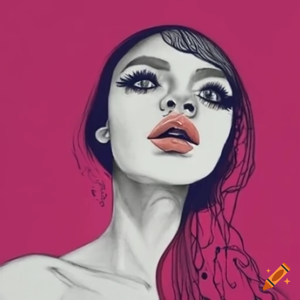 Surreal artwork of a russian woman in a fantastical world