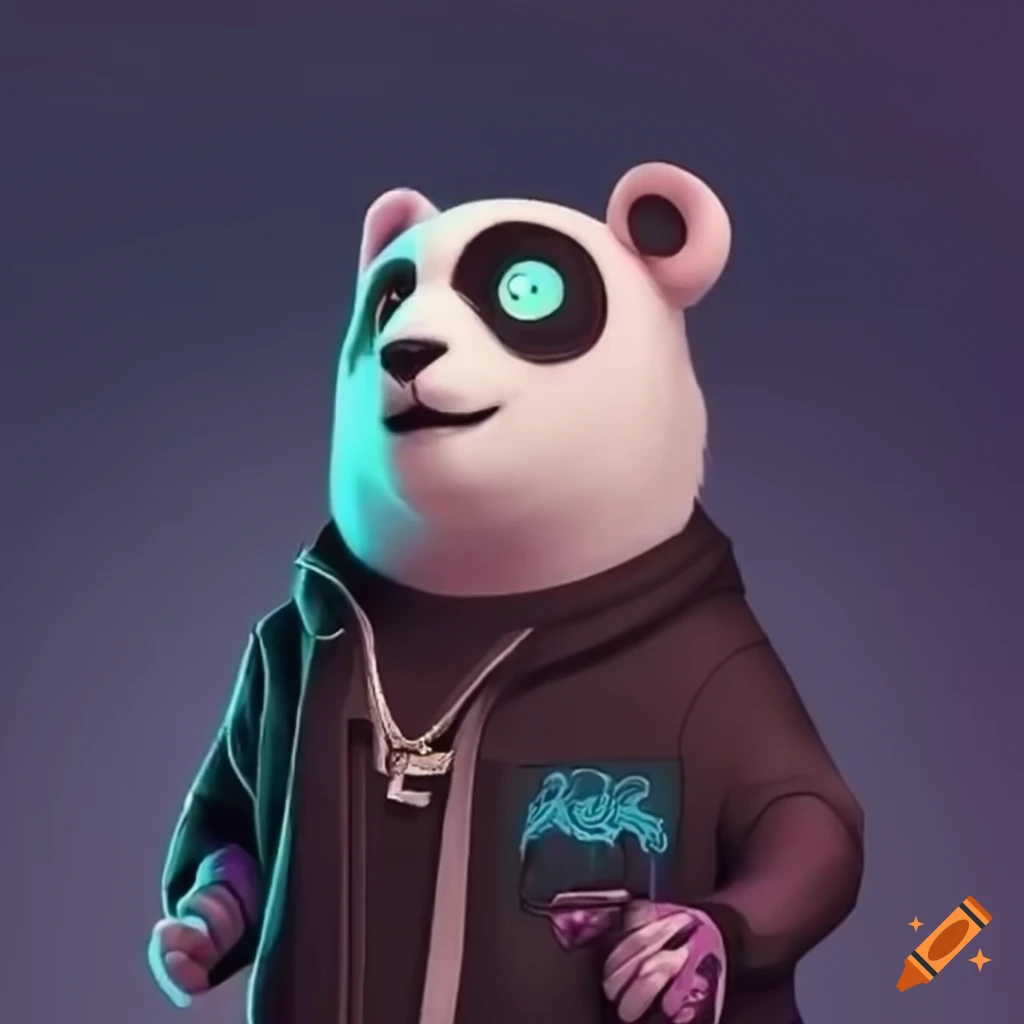 Cool animated panda rapper on Craiyon