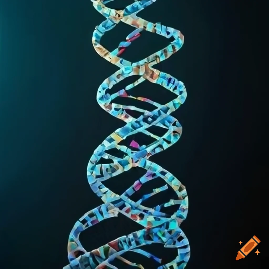 Abstract dna double helix logo in flat design on Craiyon