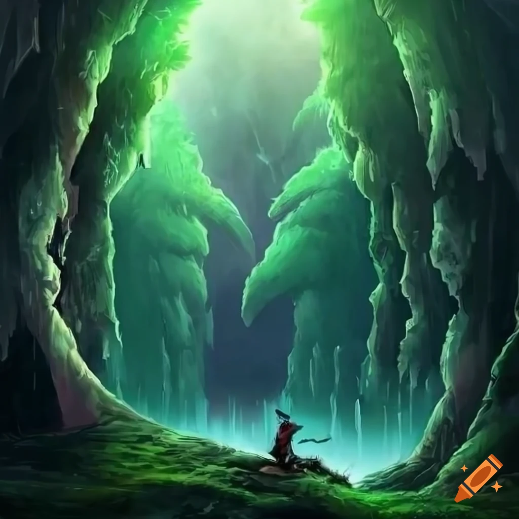 Anime-style artwork of someone falling into a ravine