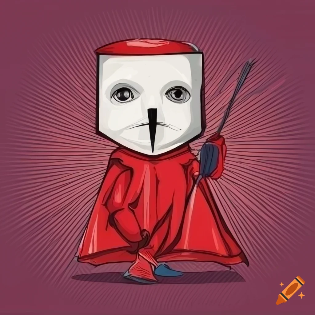 Colorful retro comic character holding a movement flag on Craiyon