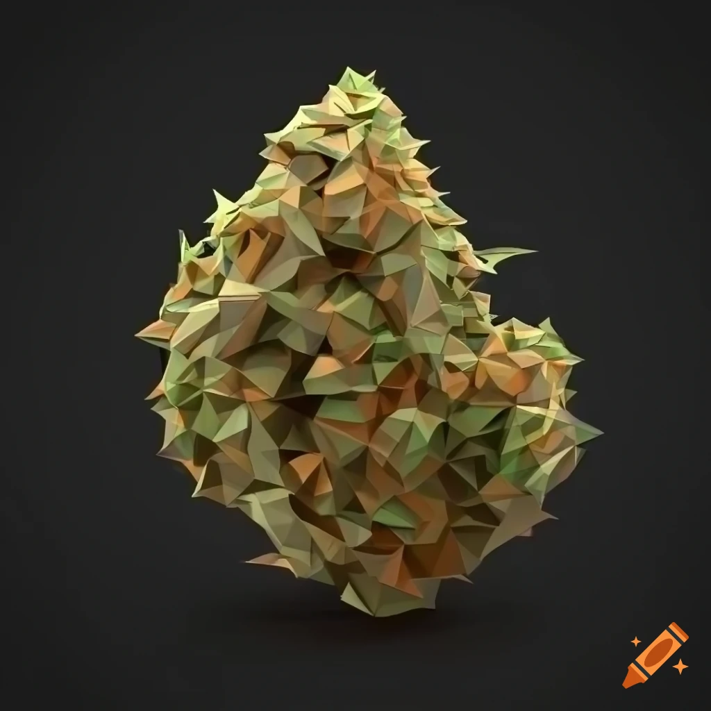 Low poly marijuana artwork