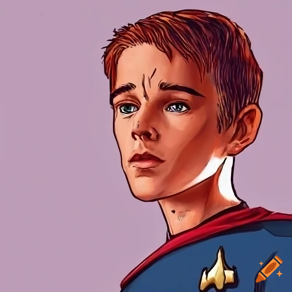 Cartoon-style depiction of young ethan hawke as wesley crusher from ...