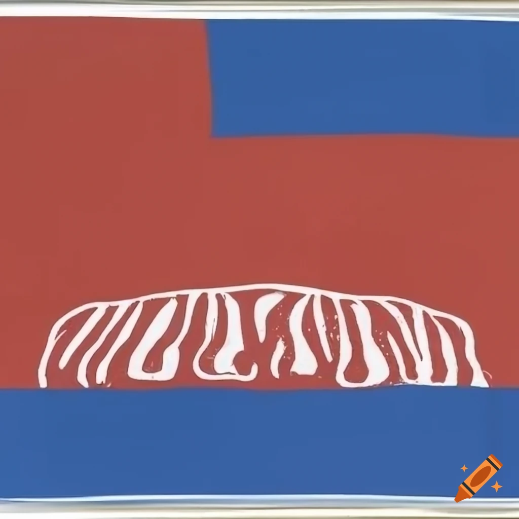 Flag design with southern cross and uluru in aboriginal style on Craiyon