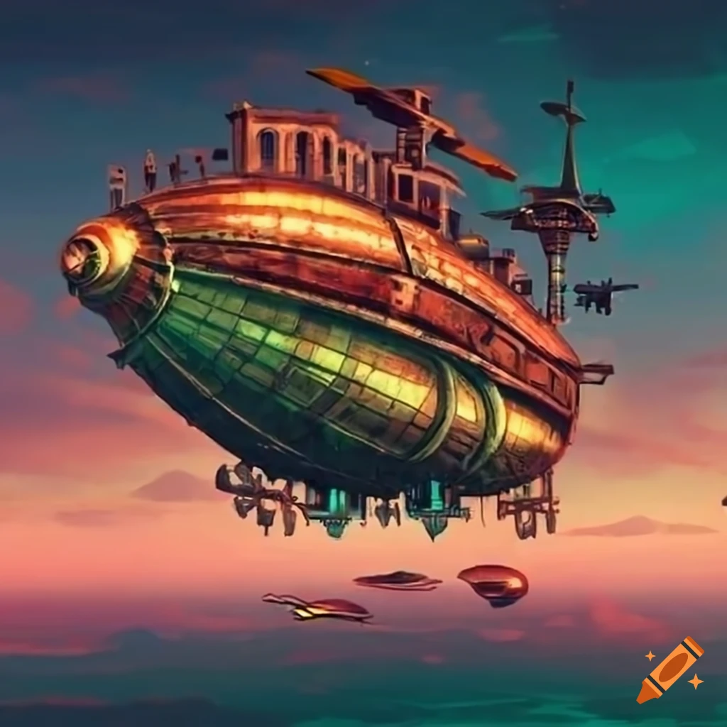 Steampunk imperial harbor concept art on Craiyon