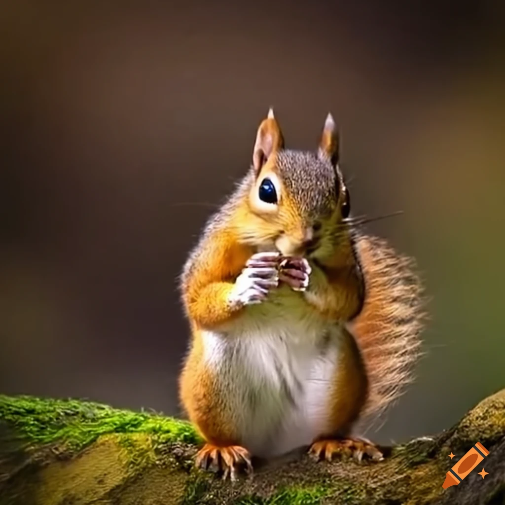 Sammy the little squirrel in a city on Craiyon