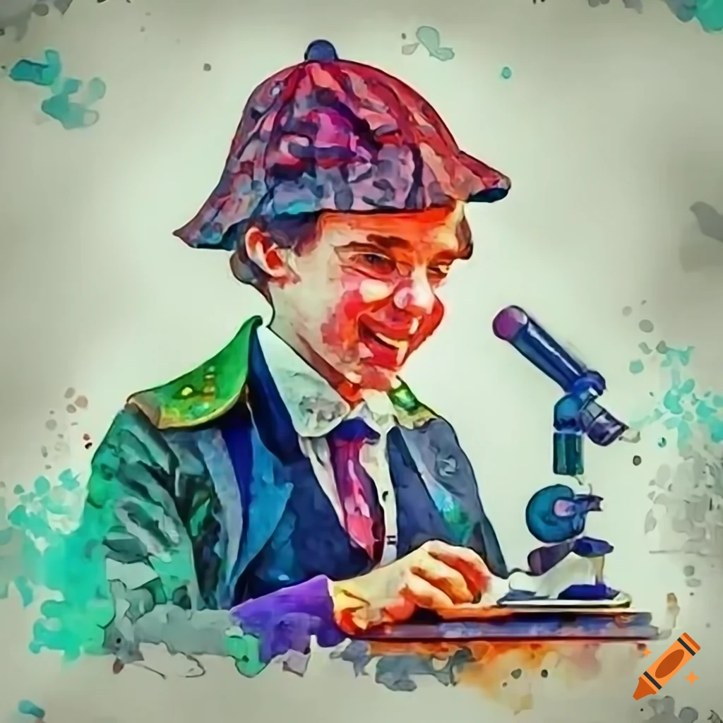 Young sherlock holmes in a laboratory on Craiyon