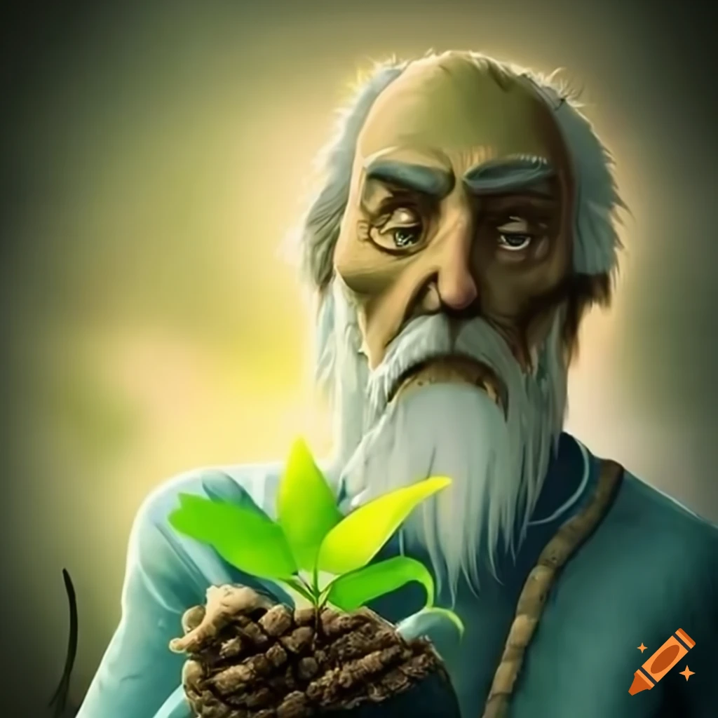 Image of a wizard holding a growing plant