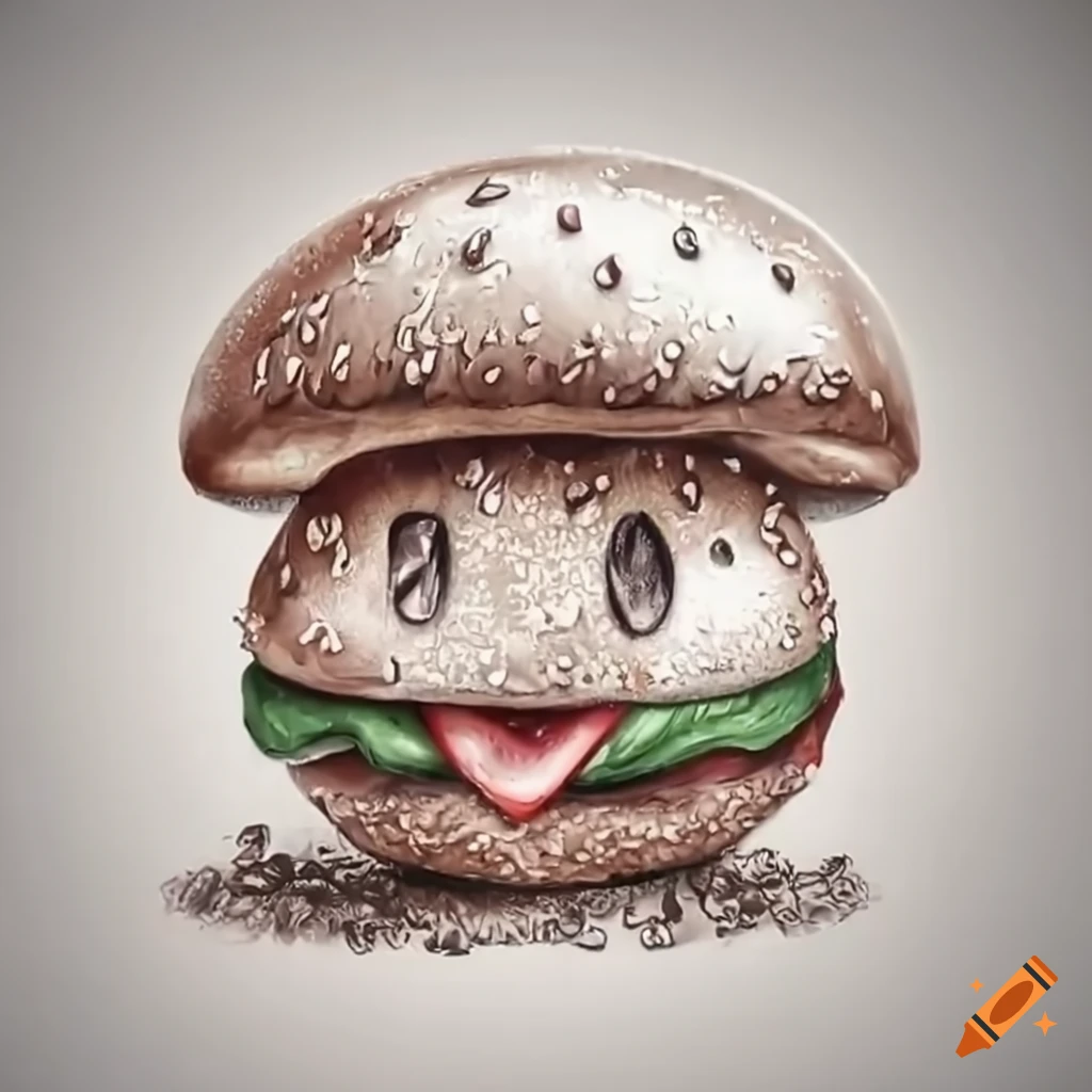 Realistic Hamburger Drawing