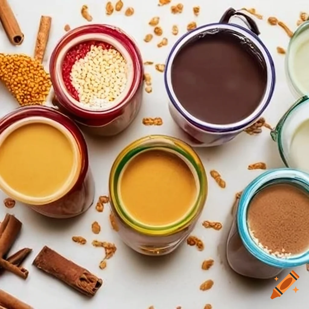 Assorted beverage mixes with unique flavors on Craiyon