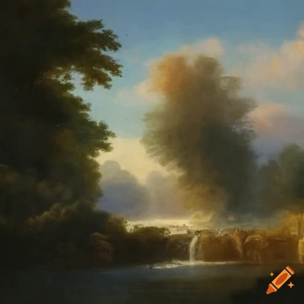 Renoit's oil painting of an english medieval landscape on Craiyon