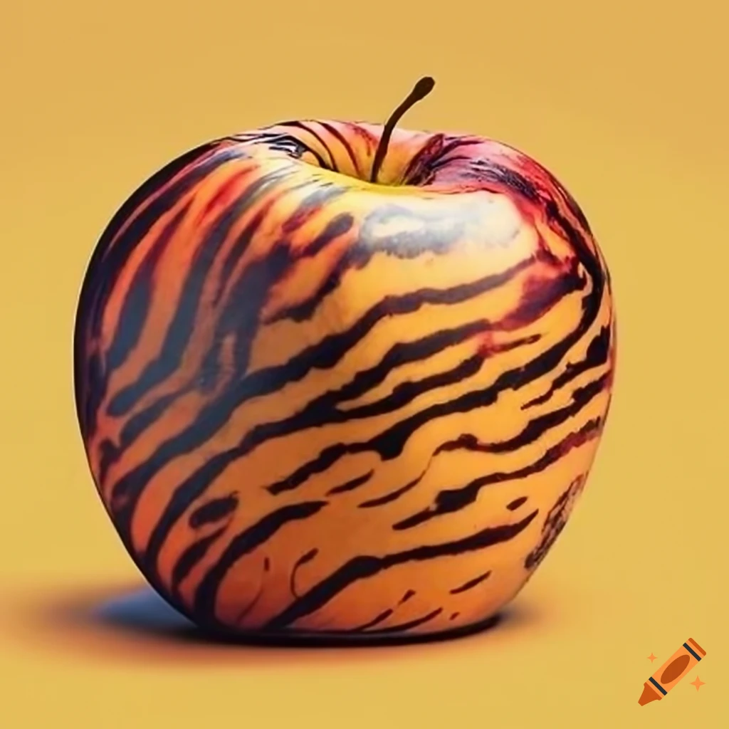 Tiger-striped apple on Craiyon