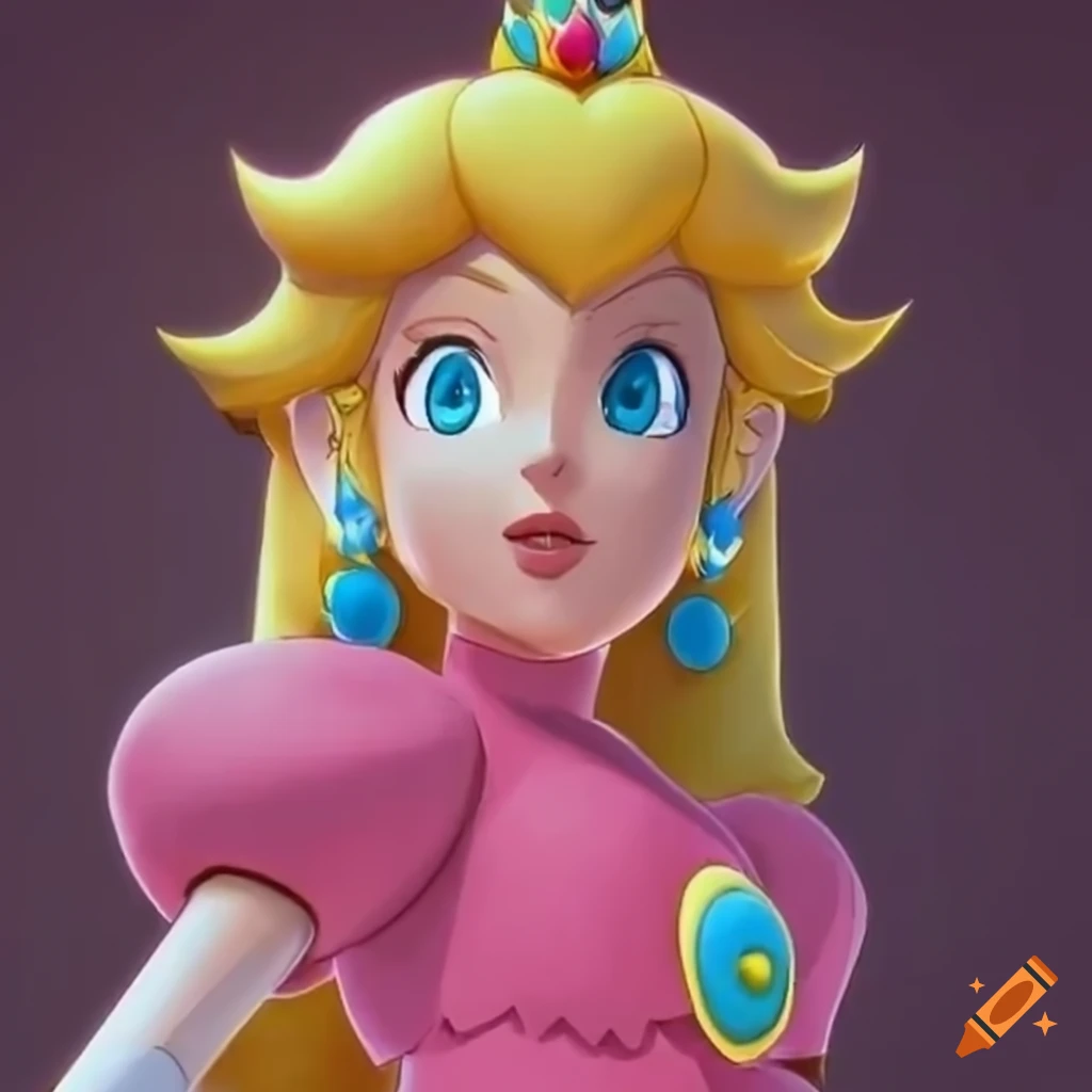 Link cosplaying as princess peach on Craiyon