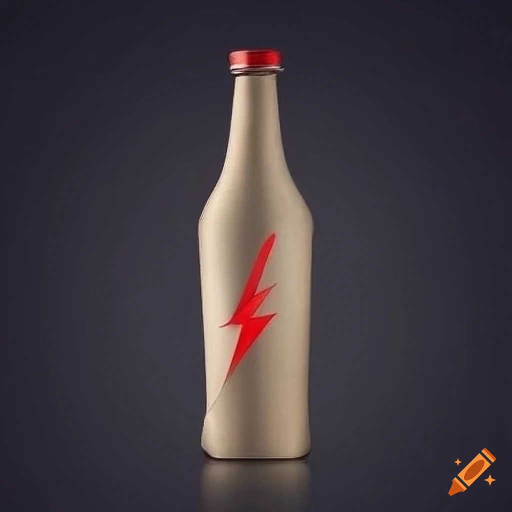 Unique paper bottle design with 'G' logo and lightning bolt on Craiyon