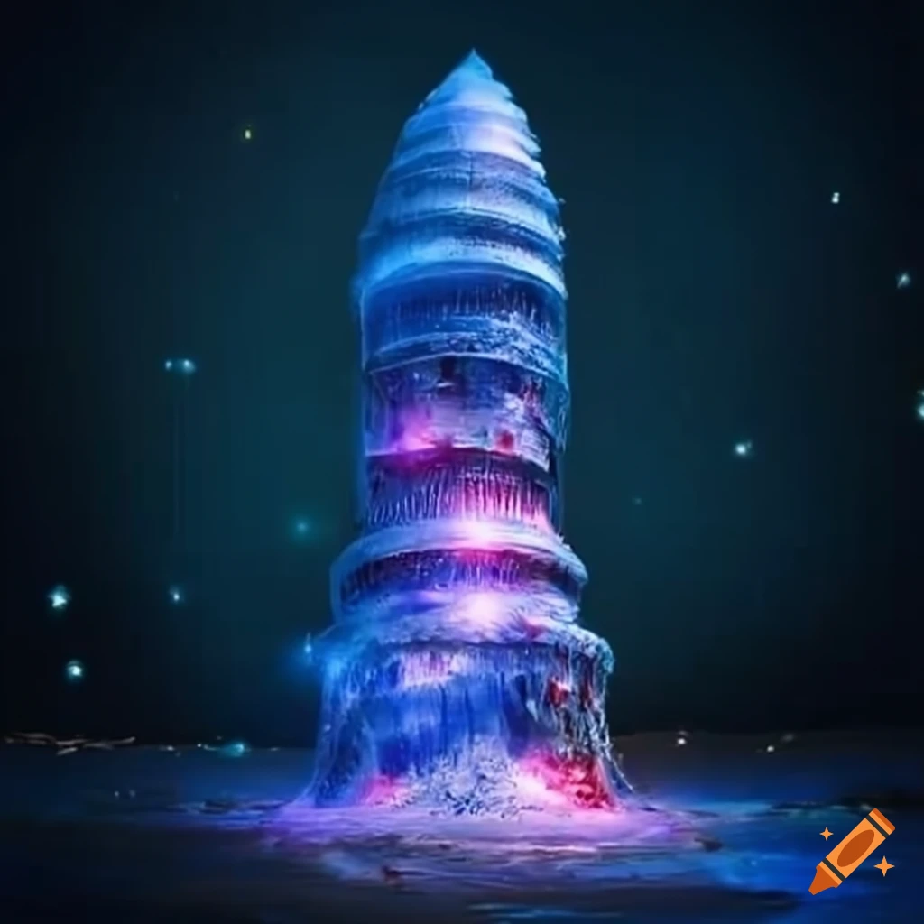 Tower made of galaxies in space