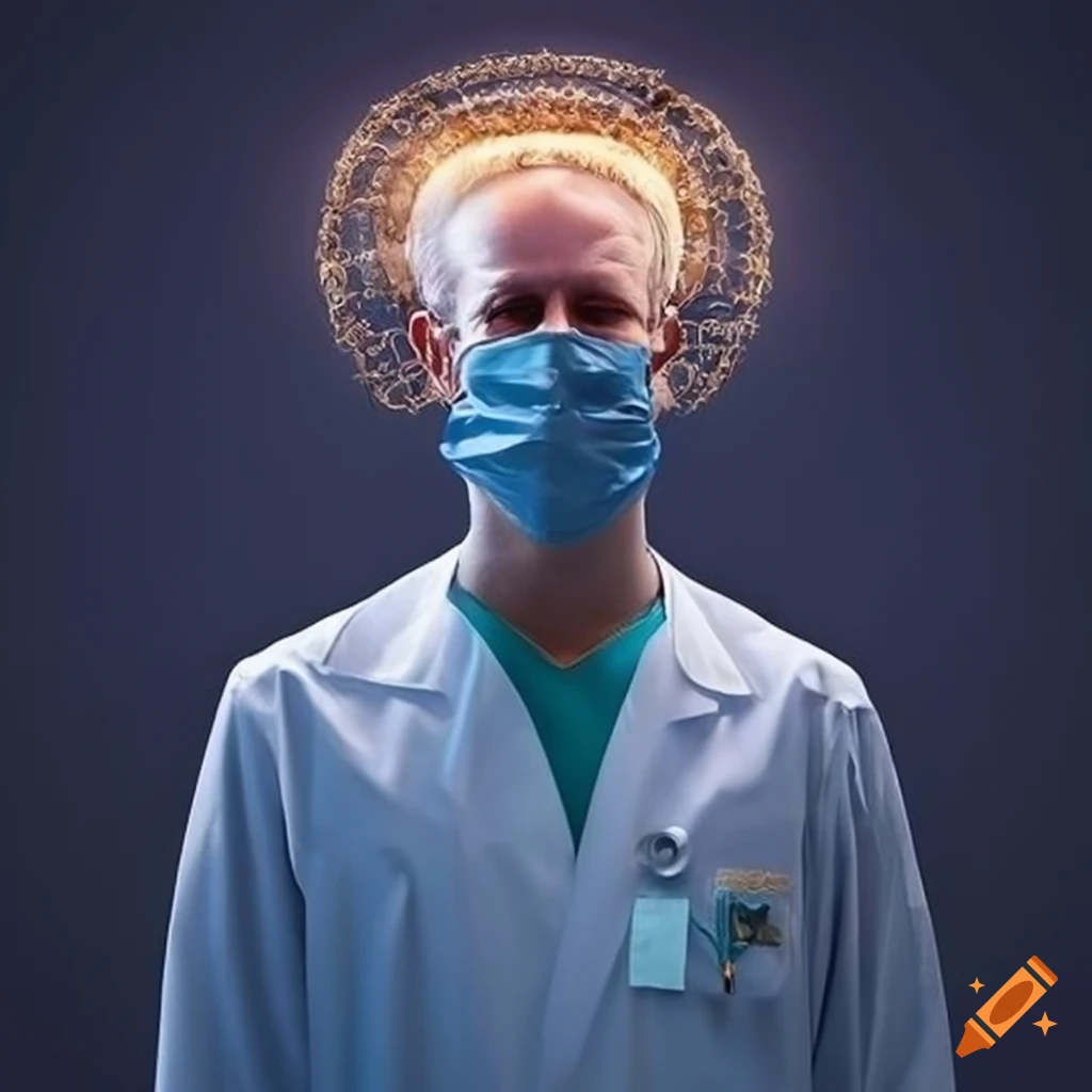 Image of a doctor with a holy halo on Craiyon