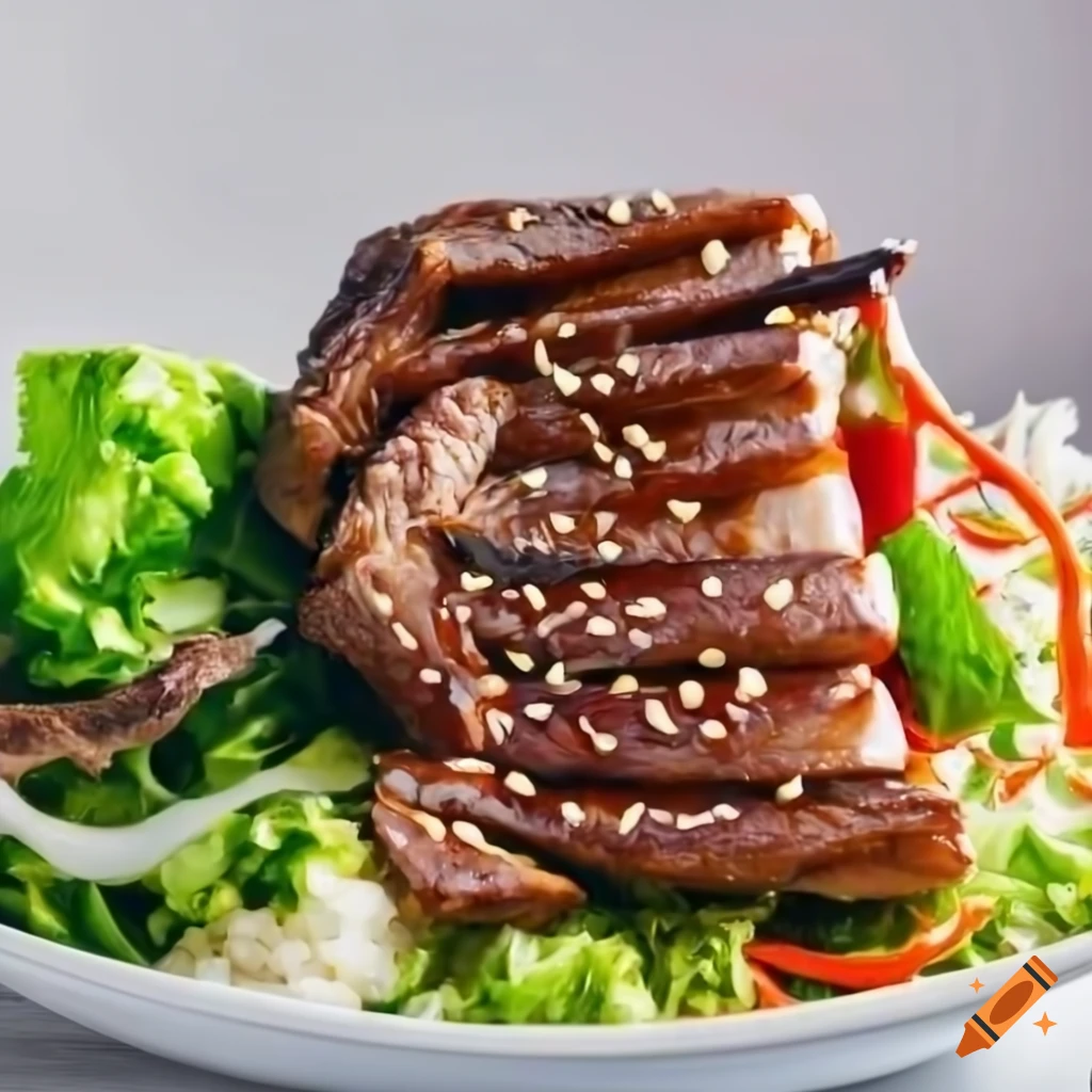 Beef teriyaki - broiled beef with teriyaki sauce on Craiyon