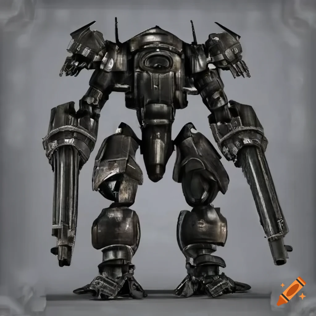 Textured image of a robotic knight-shaped steam locomotive