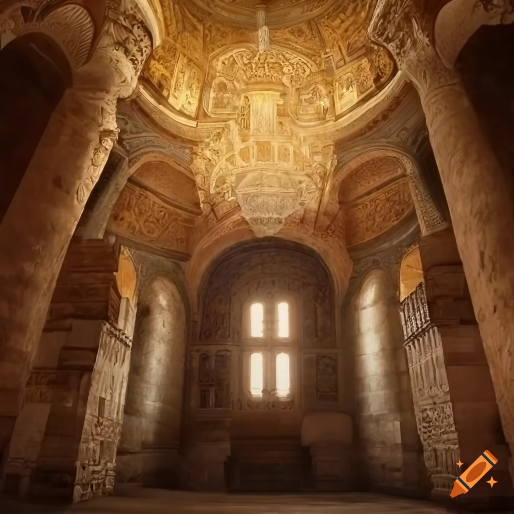 Interior view of a byzantine palace