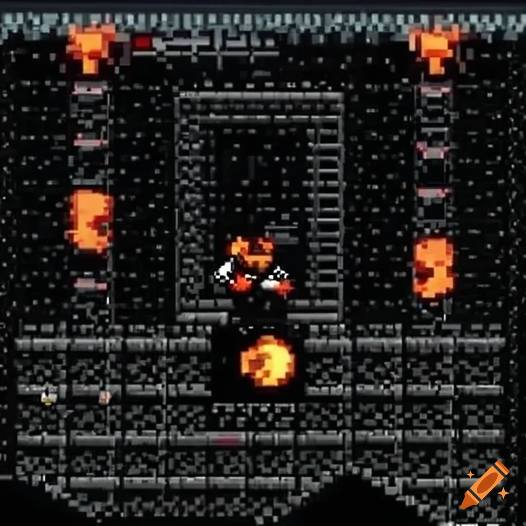 8 bit laser game screen with particle commands on Craiyon