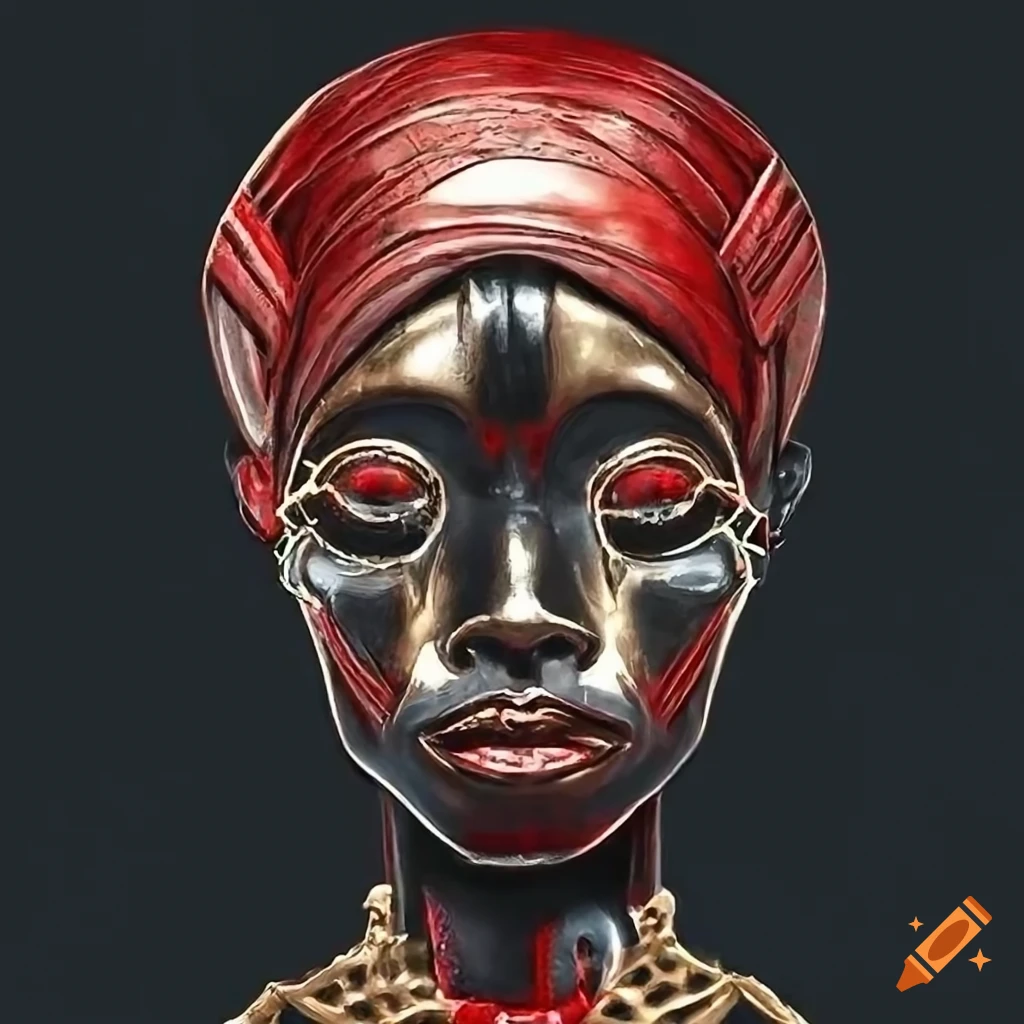 Surreal african cyborg tribe artwork