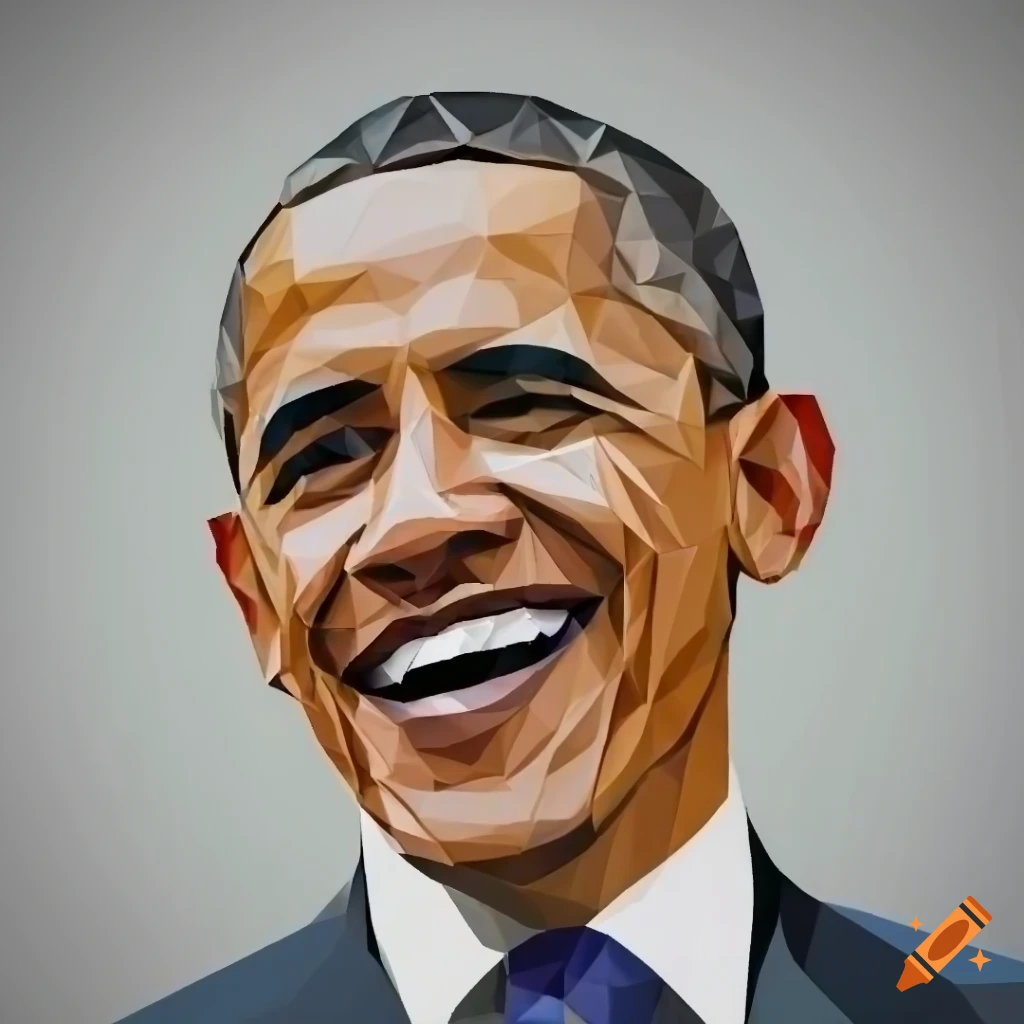 Low poly artwork of obama