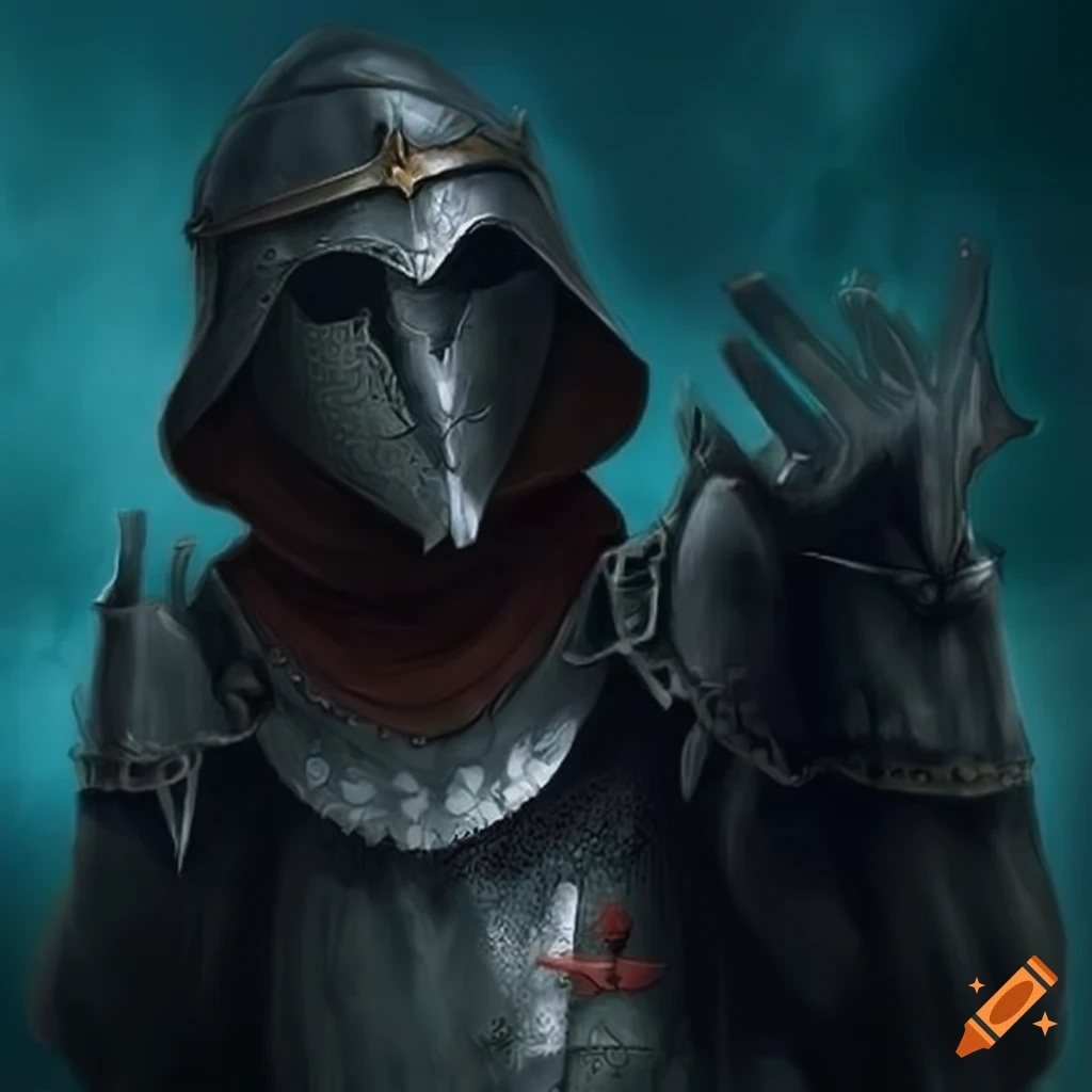 Medieval guard sipping tea in a cozy room on Craiyon