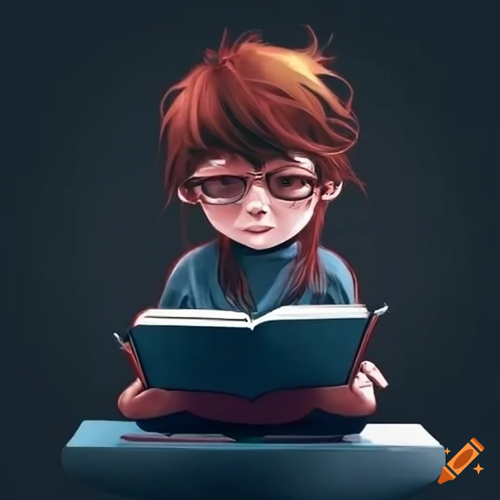 Student studying on Craiyon