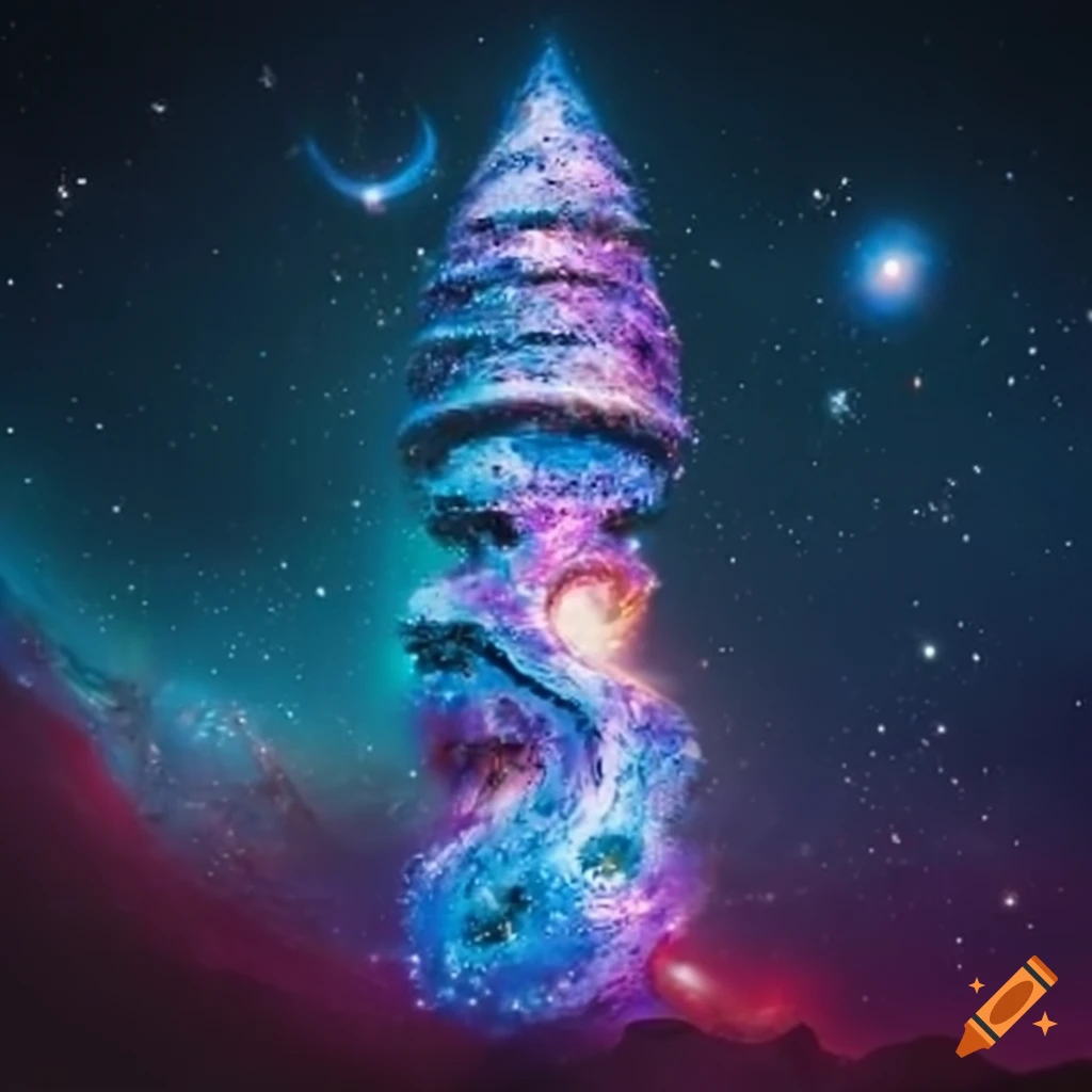 Galaxy tower art on Craiyon