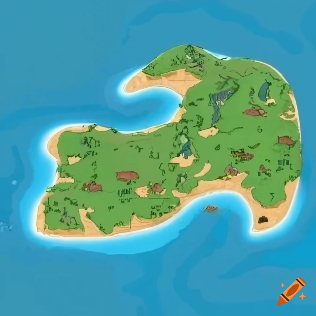 Map Of An Island On Craiyon