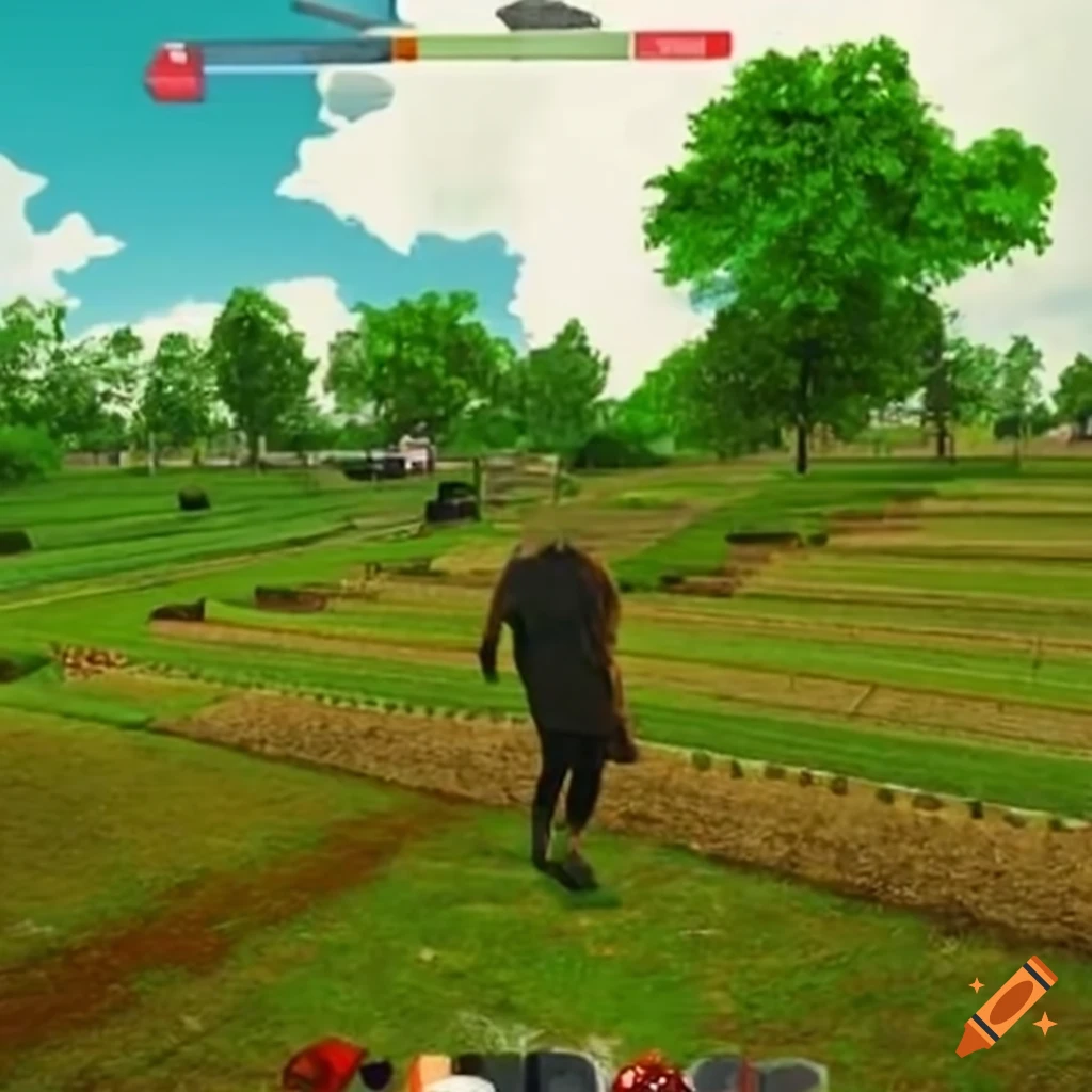 Farm simulation game screenshot on Craiyon