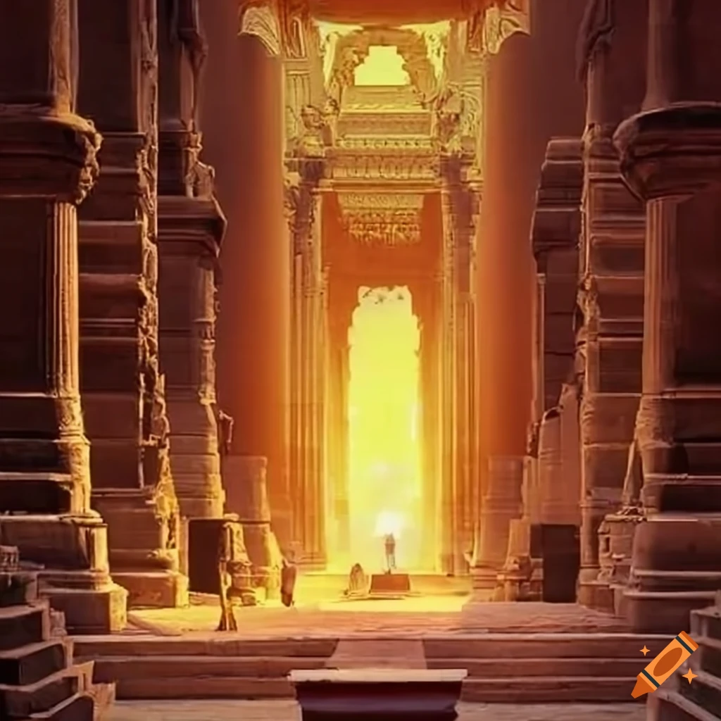 Architectural capriccio of ancient egypt in the style of thomas cole on ...