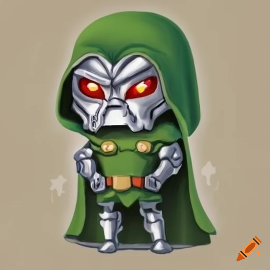 Cute chibi style picture of dr. doom with salvador dali inspirations on ...