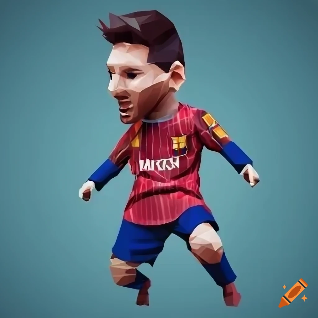 Low poly artwork of messi on Craiyon