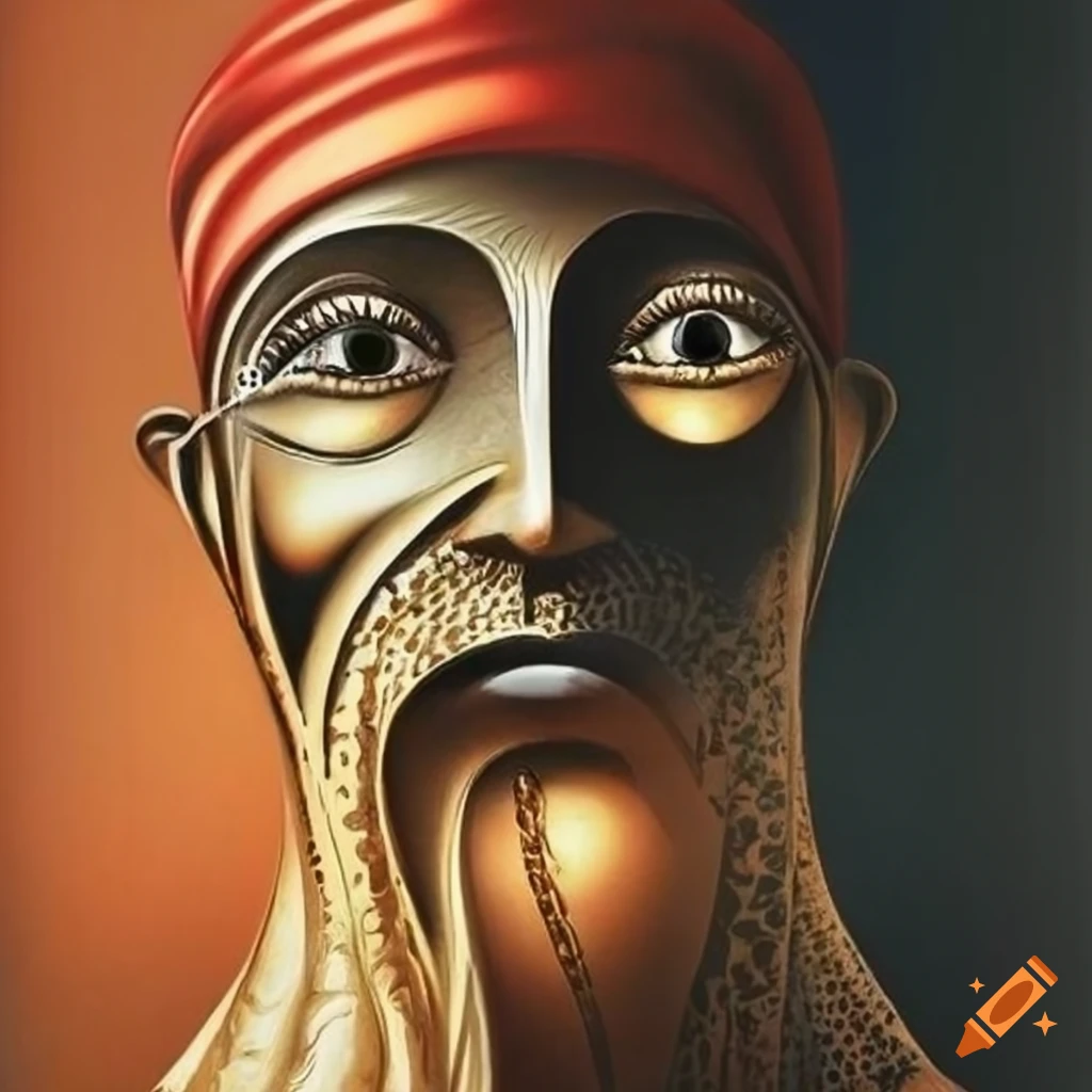 Abstract surrealism artwork inspired by arab tribe on Craiyon