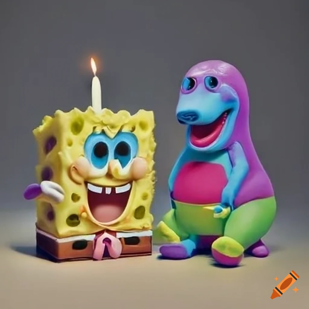 Nostalgic photo of Mickey Mouse, Sponge Bob, and Barney blowing a ...