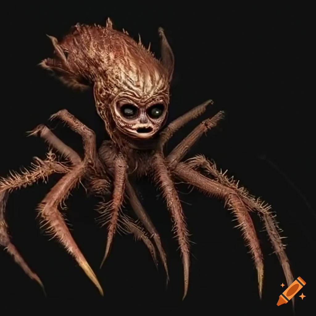 Image of a sleepy horse spider creature on Craiyon