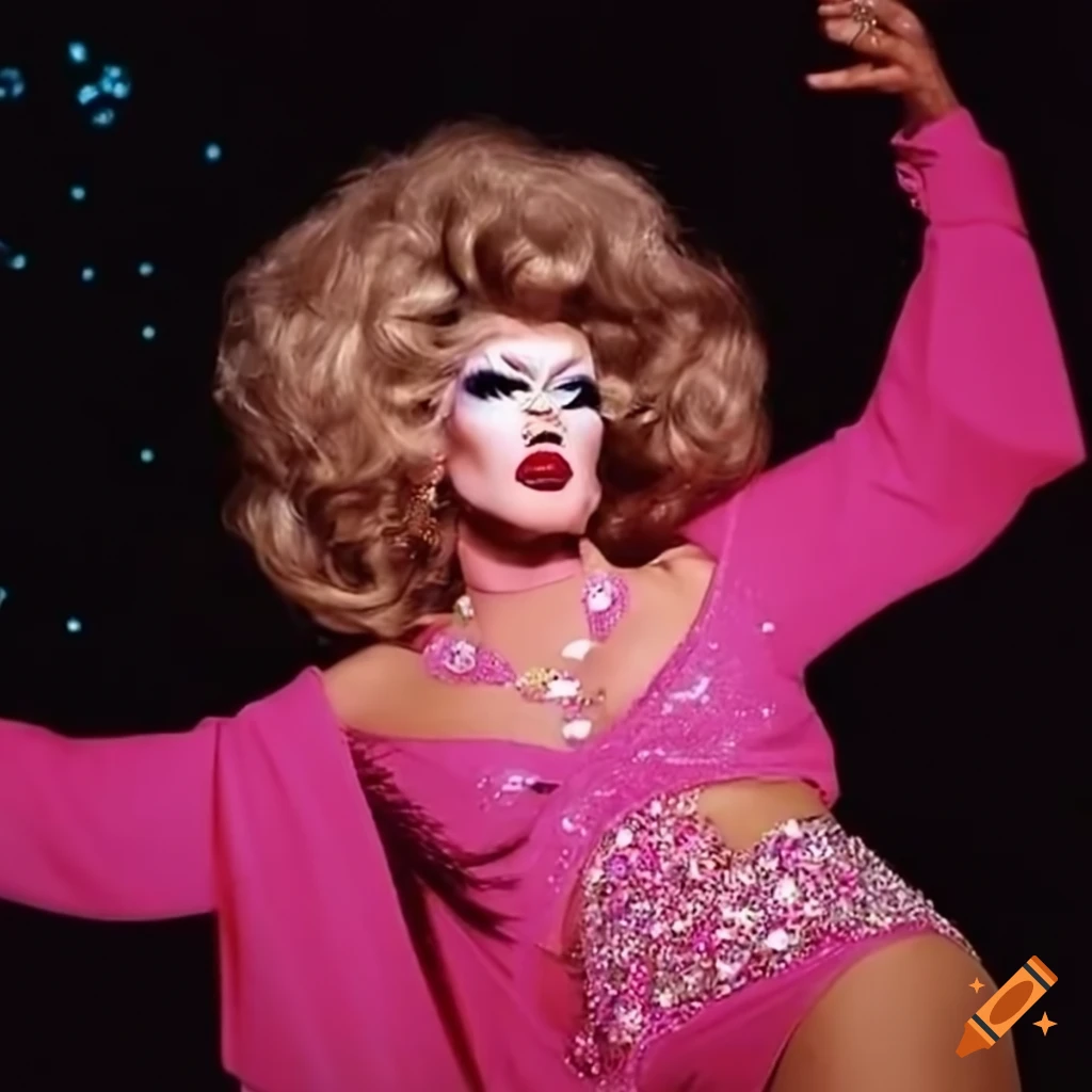 Drag queen laughing joyfully on Craiyon