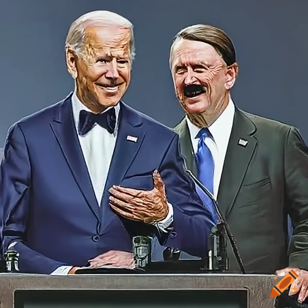 Photo of Joe Biden and Adolf Hitler at an awards ceremony on Craiyon