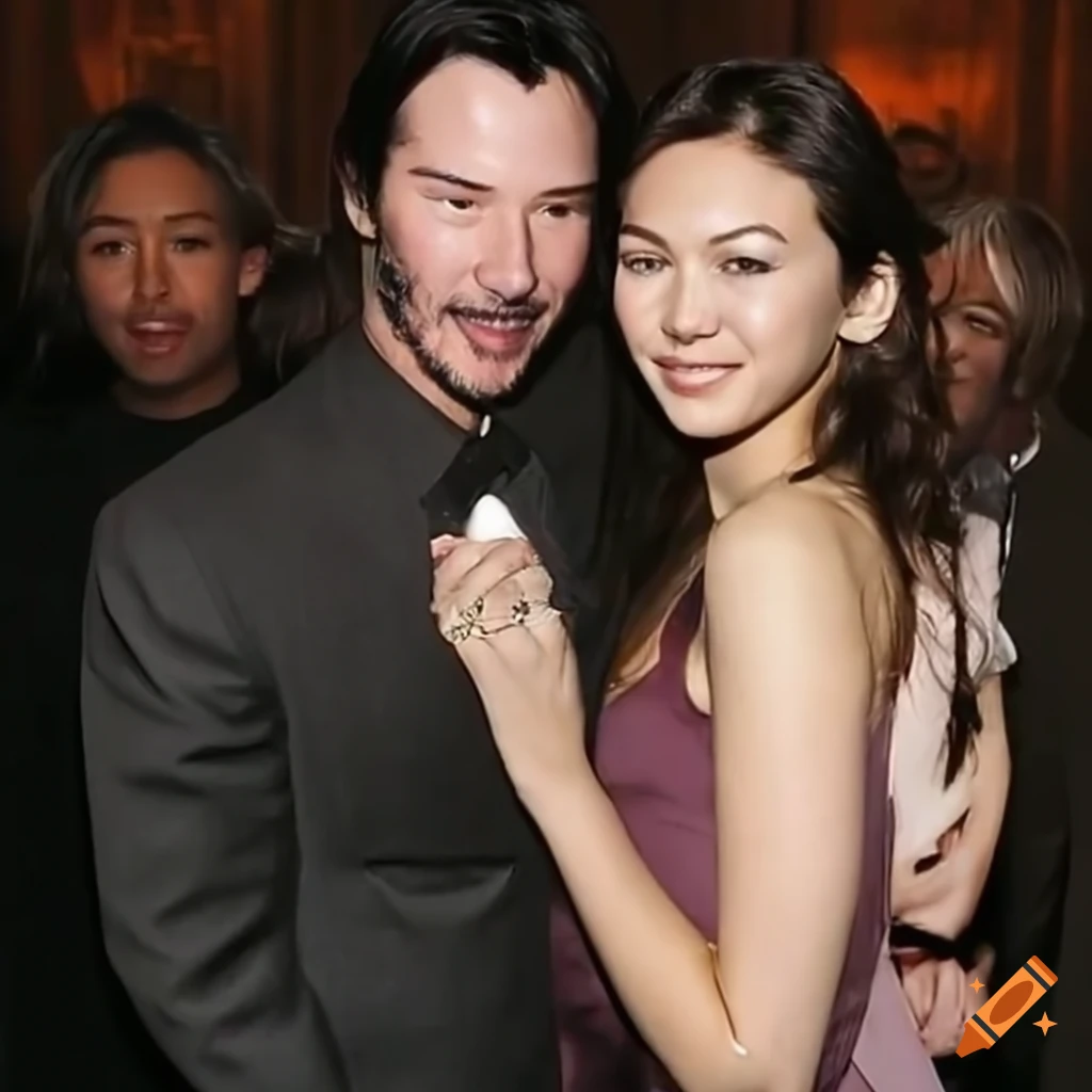 Keanu reeves and jessica henwick at a casual party