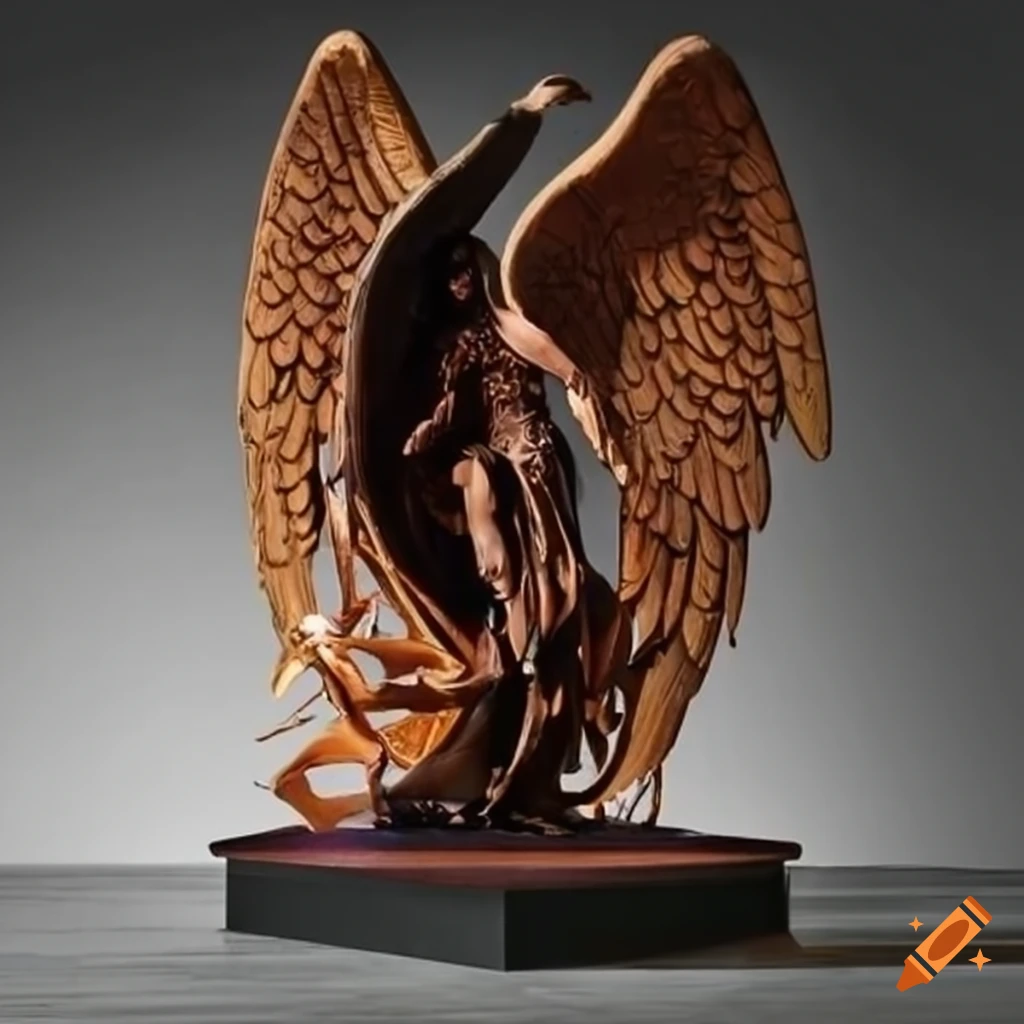 Sculpture of angelus novus on Craiyon