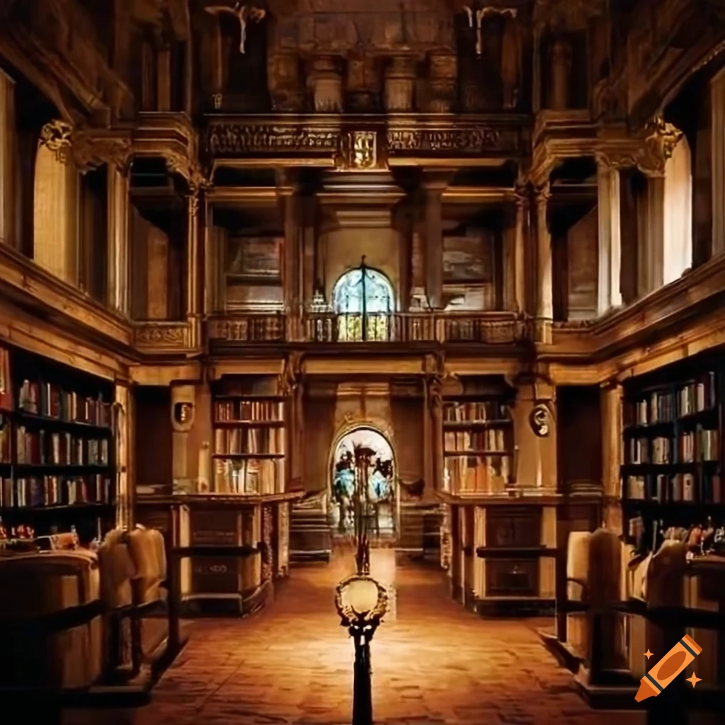 Image of a library on Craiyon