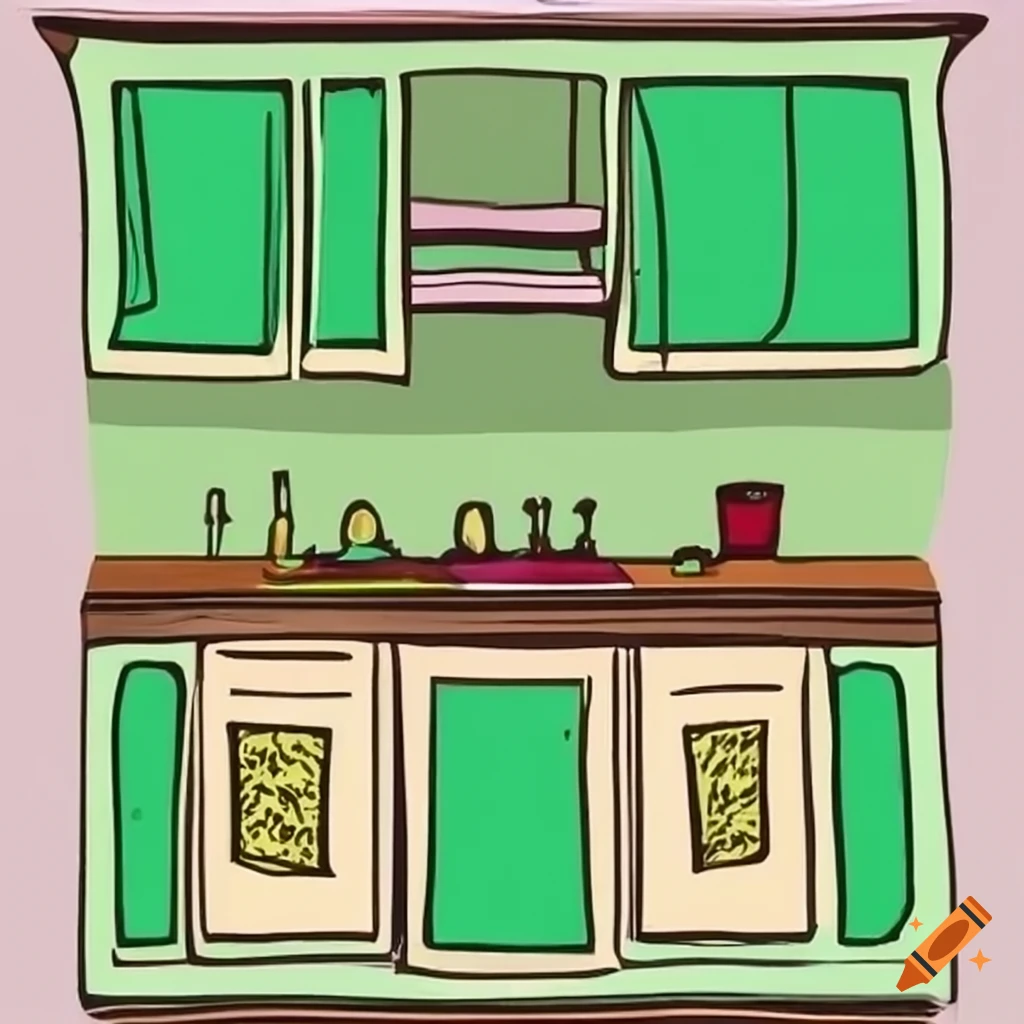 Mexican kitchen in jade color