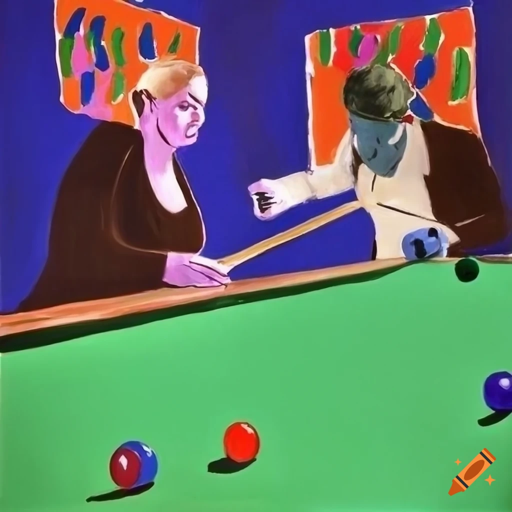 Snooker game with artistic touch