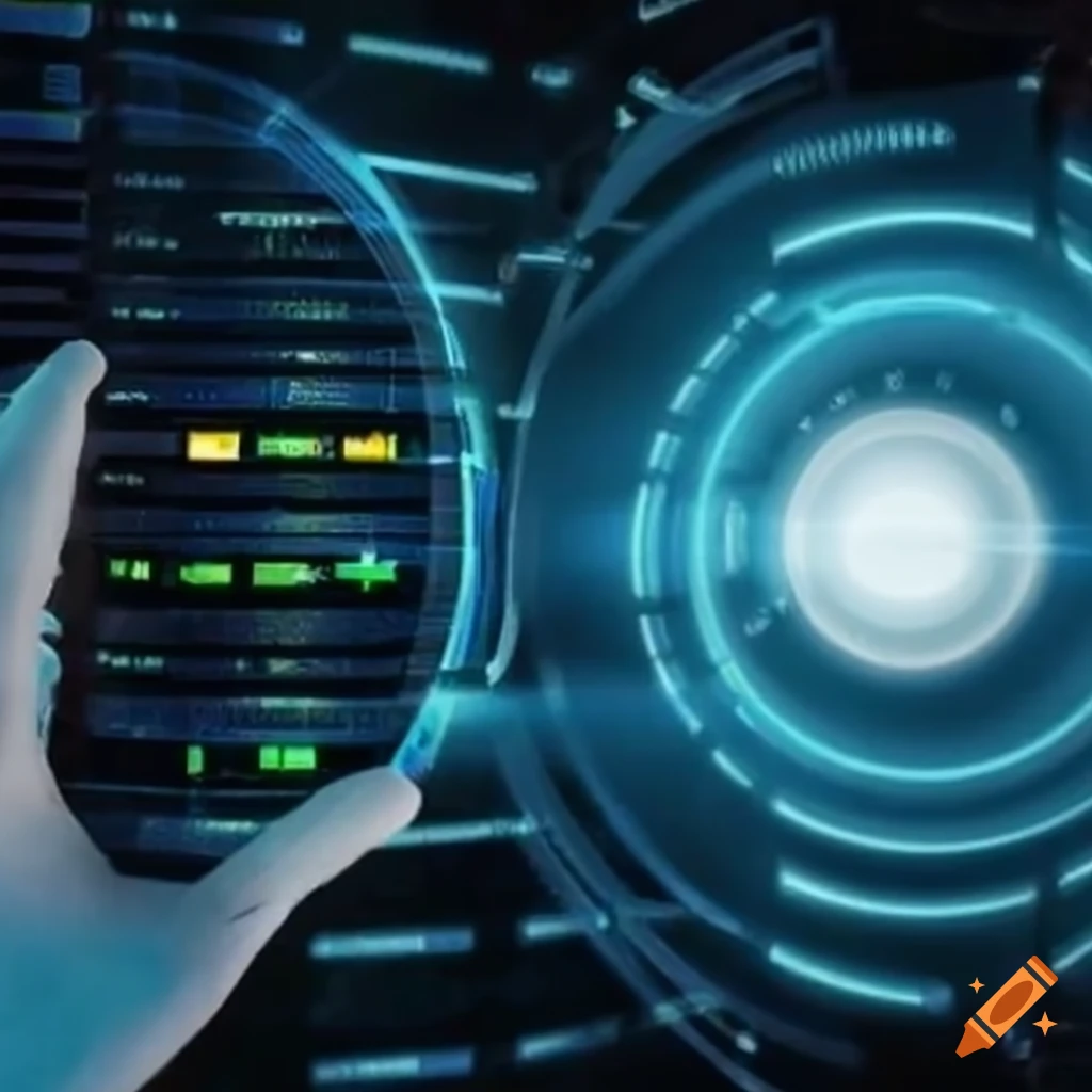 Digital art representing a futuristic cyberspace on Craiyon