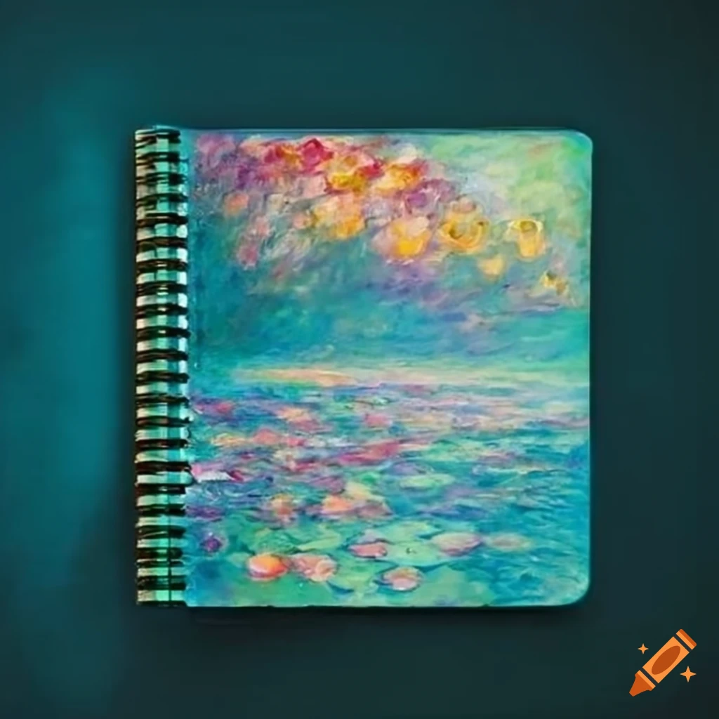 Vibrant neon-colored notebook cover with japanese design on Craiyon