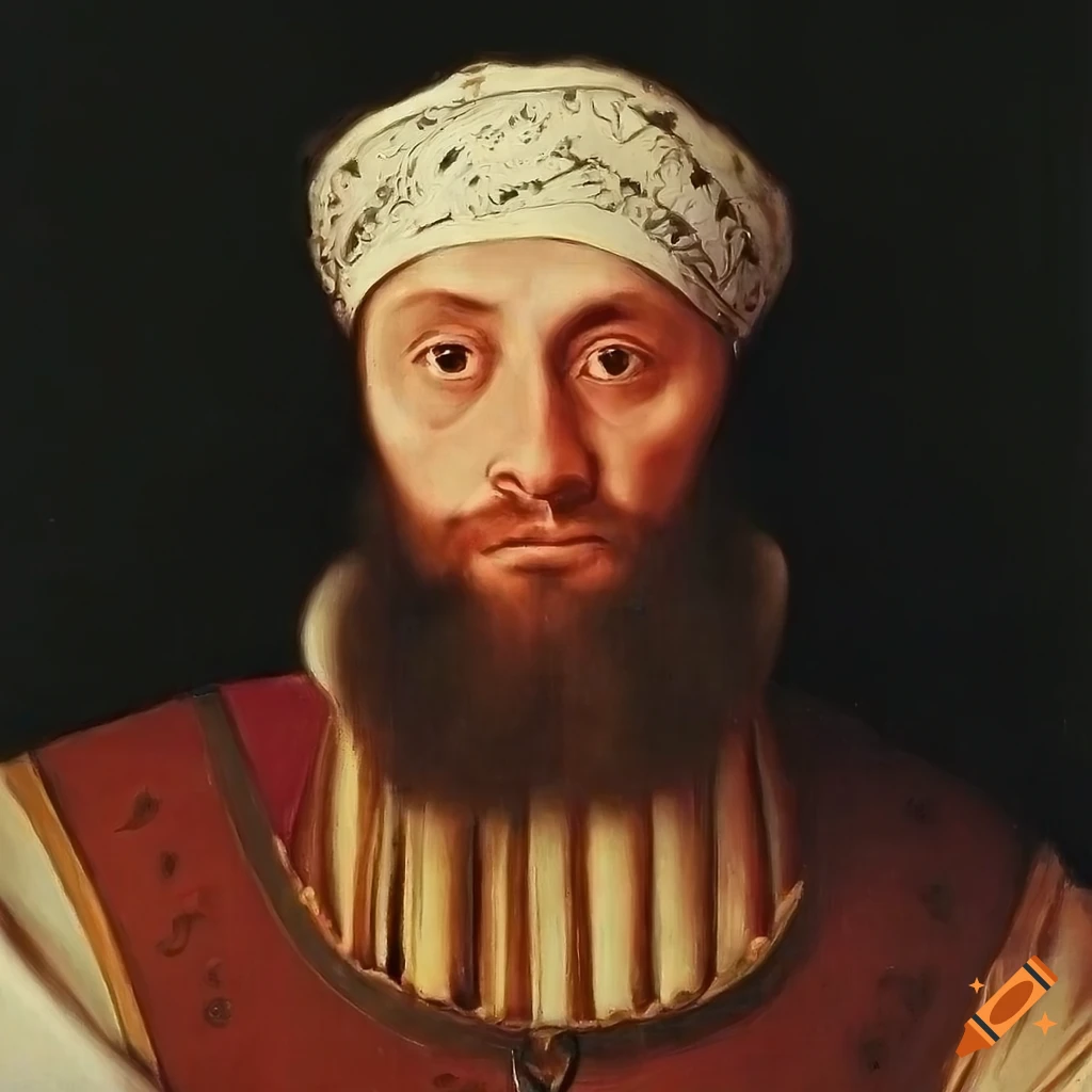 Portrait Painting Of A 1960s Muslim Ruler By Holbein On Craiyon