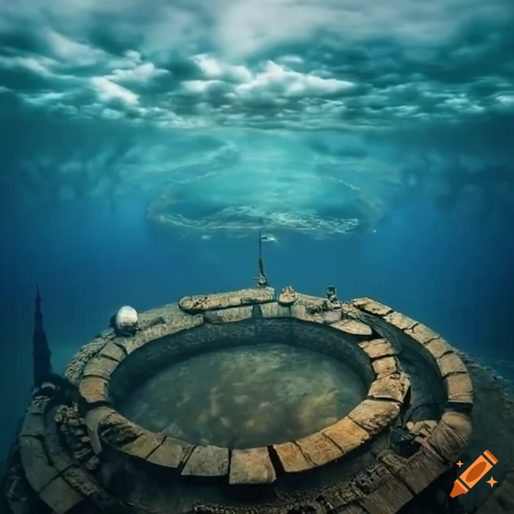 Steampunk city with circular stone wall